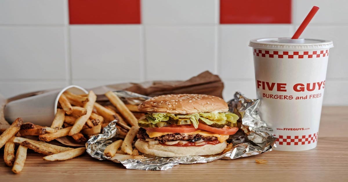 Five Guys - Burger and Fries - Odyssey delivery from Titanic Quarter ...